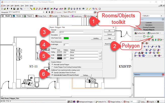 Create Polygon Rooms