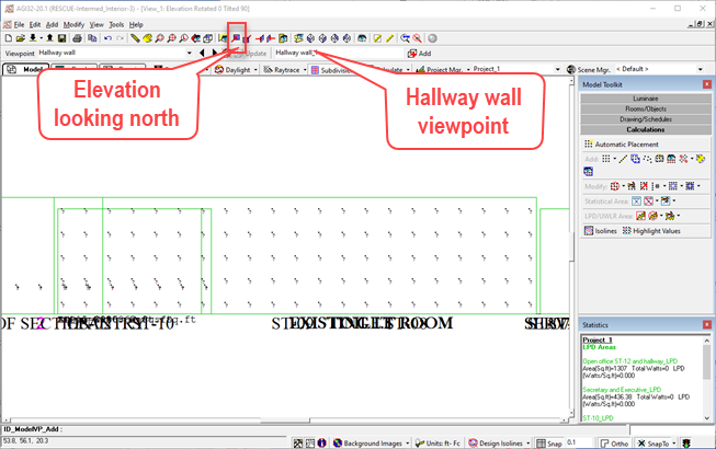 Add Vertical Illuminance to Hallway Wall