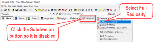 Change the Calculation Method to Full Radiosity